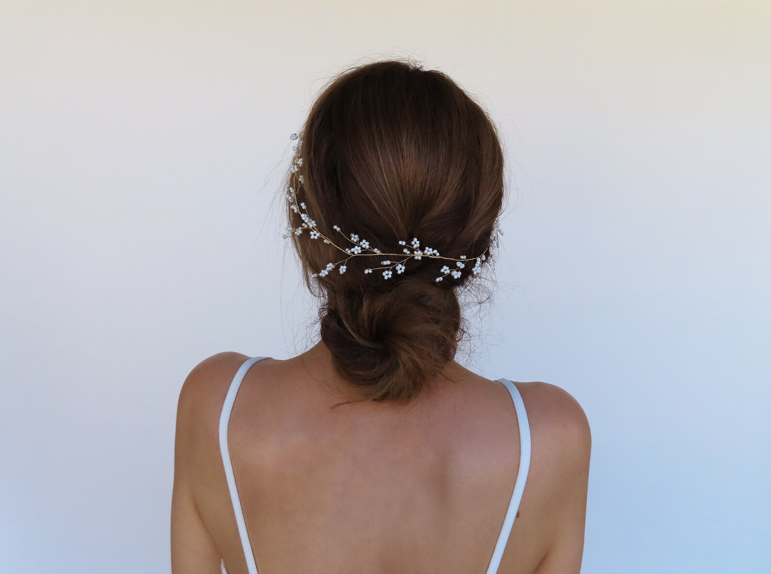 Wedding Headpiece Bridal Hair Vine Gold Head Piece With Pearls | Etsy