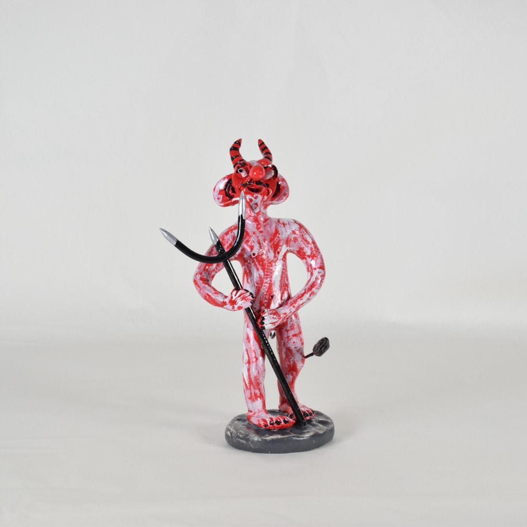 Handmade Ceramic Big Nose Devil Figurine - Etsy