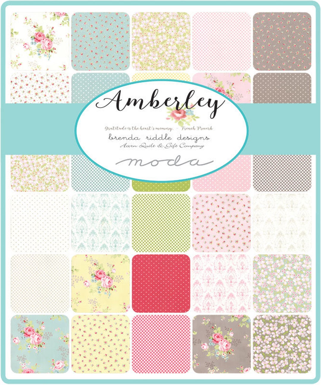 Moda Layer Cake Amberly Designer Brenda Riddle 42 Pc Squares Quilting ...