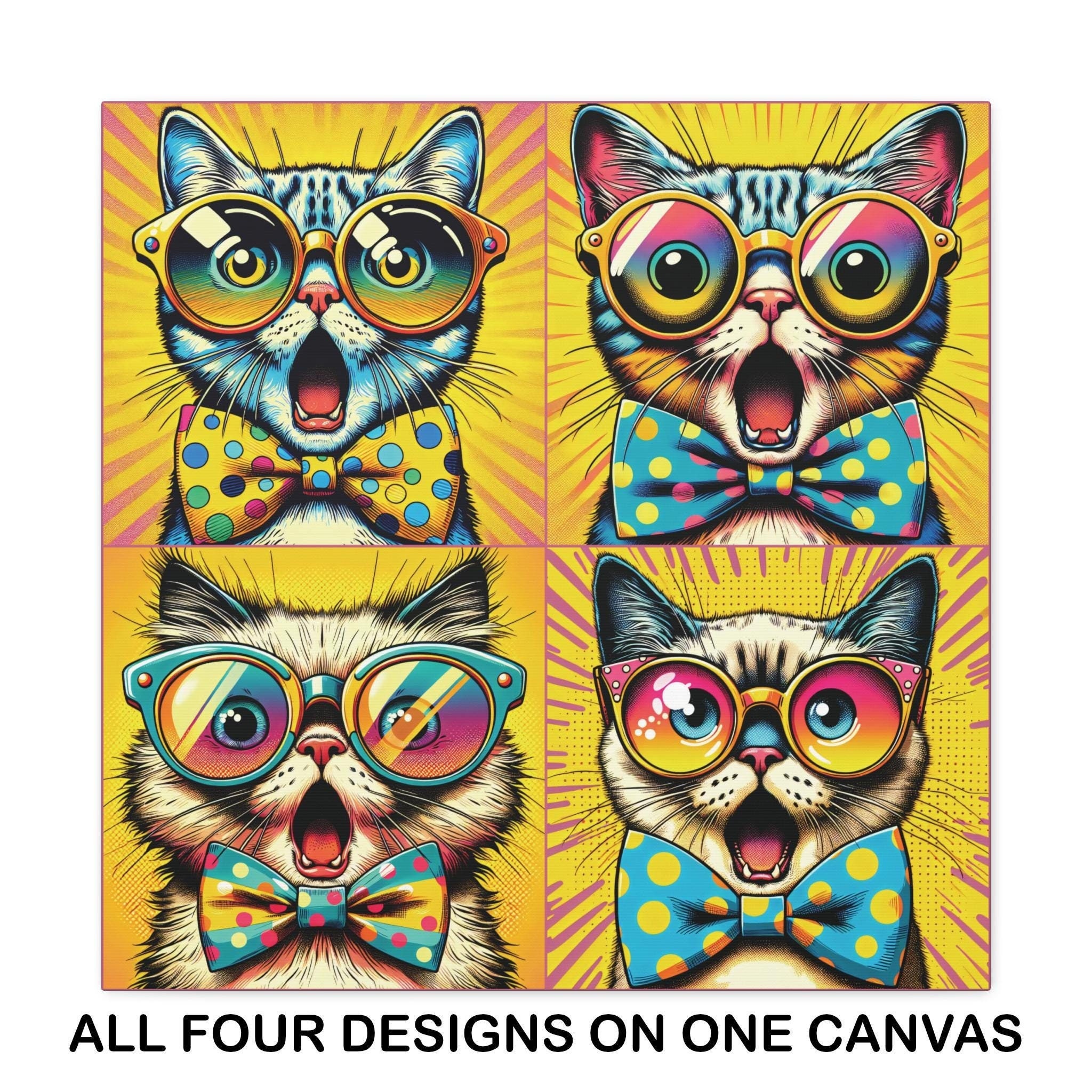 Four Pop Art Cats. Introducing the Cool Cat Pop Art Series Purrfect for ...