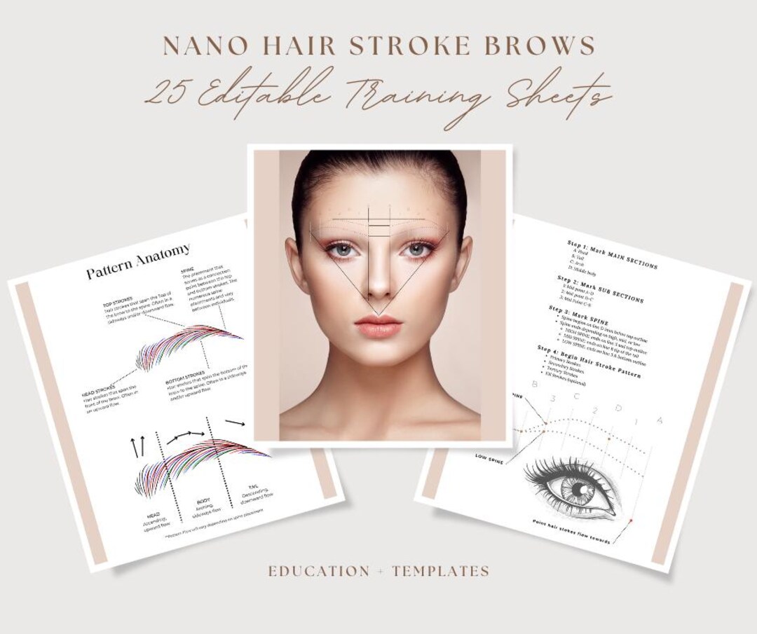 Editable Nano Hair Stroke Practice Worksheets | Digital Download ...