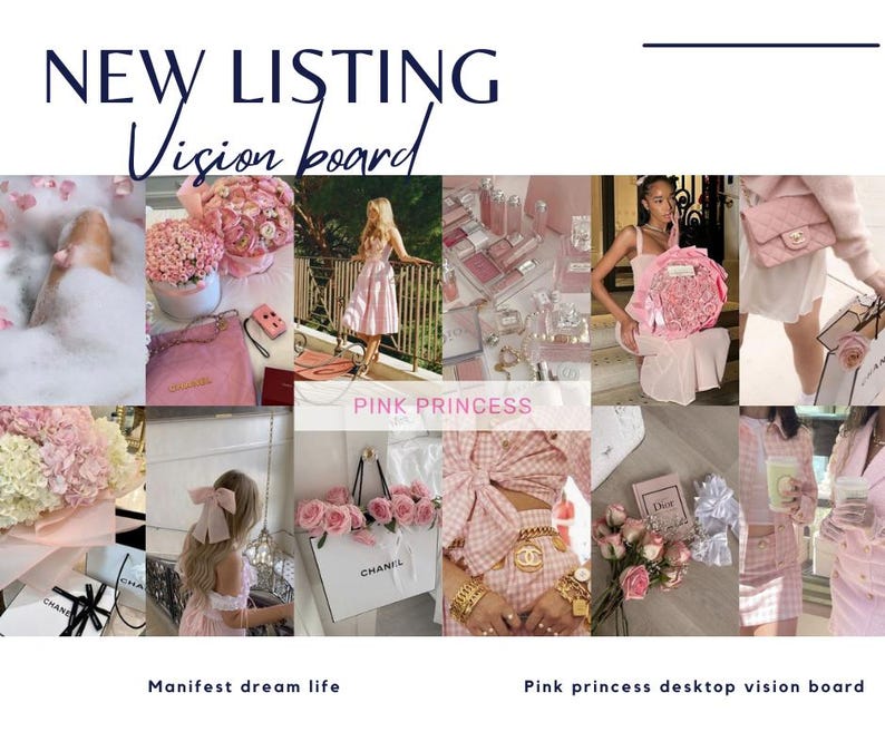Pink Aesthetic Vision Board - Etsy