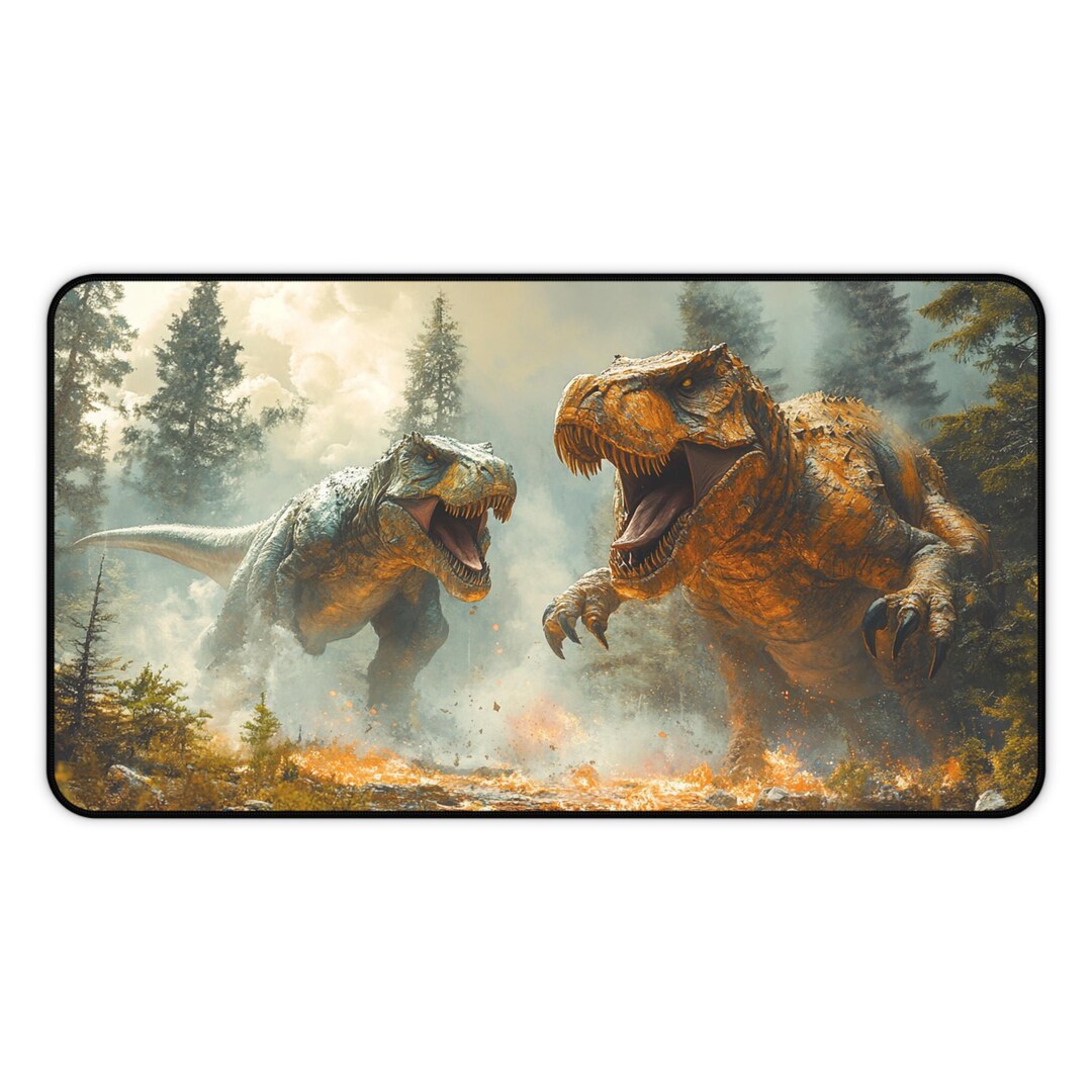 Dinosaur Desk Mat Roaring T-rex Design, Office Decor, Gamer's Pad, Kid ...