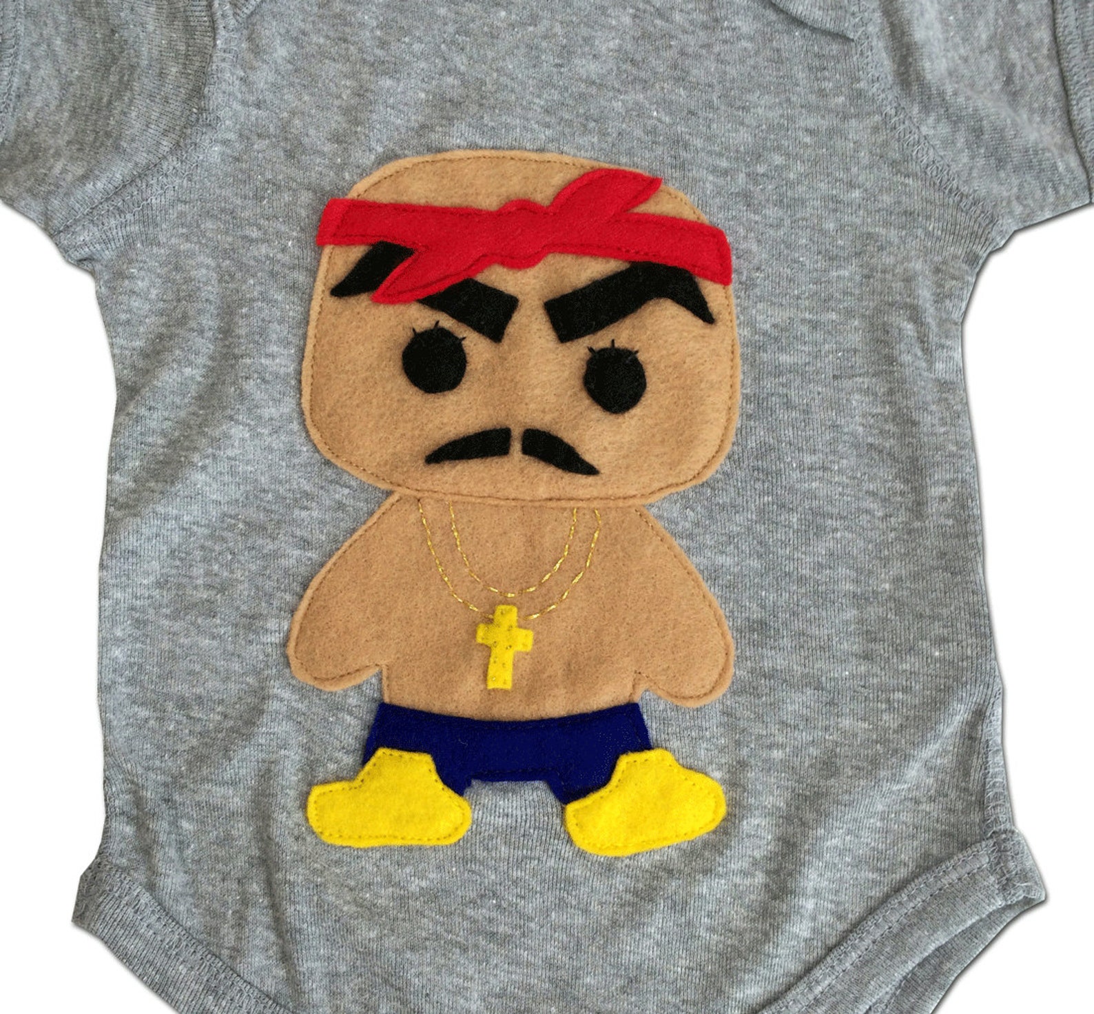 Hip Hop Baby Bodysuit - Rad Rapper - Red Bandana - Gray Rap Infant ...
