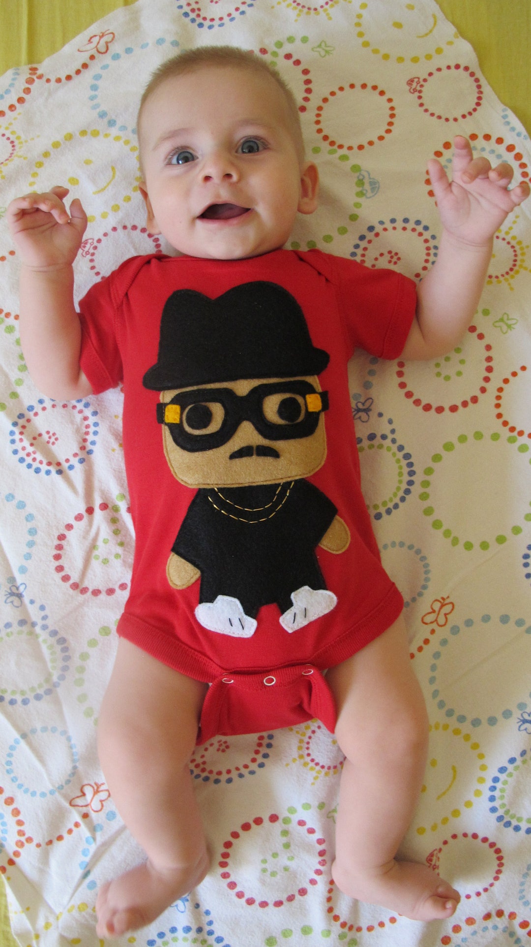 Infant Bodysuit Rad Rapper - Tall Hat - Red Hip Hop Baby Bodysuit - Etsy