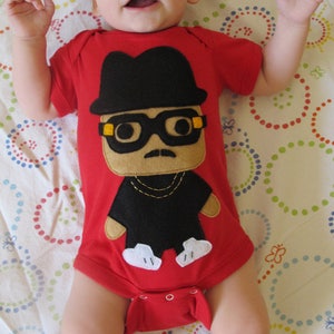 Infant Bodysuit Rad Rapper - Tall Hat - Red Hip Hop Baby Bodysuit - Etsy
