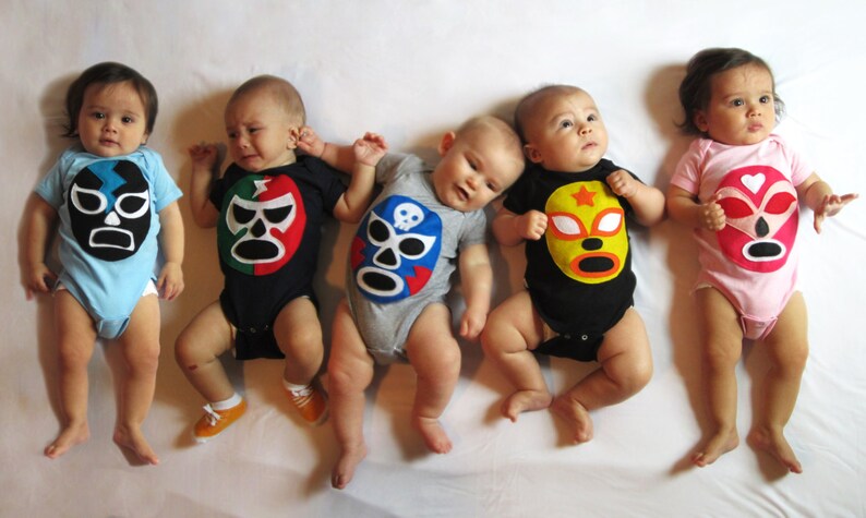 Baby Bodysuit - Luchador Negro - Black Mexican Wrestler -blue Infant ...