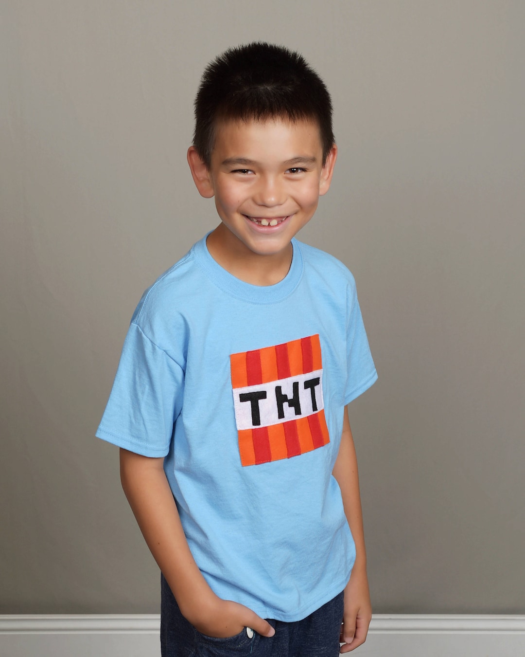 TNT - Minecraft Inspired - Kids Light Blue T-shirt - Children's ...