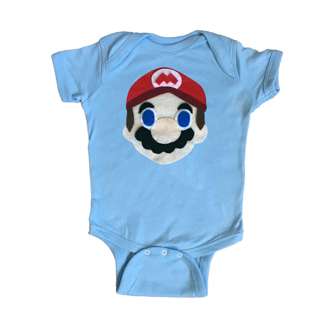 Mario Kids Light Blue Baby Bodysuit Children's - Etsy