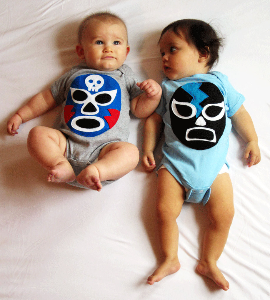 Baby Bodysuit - Luchador Negro - Black Mexican Wrestler -blue Infant ...