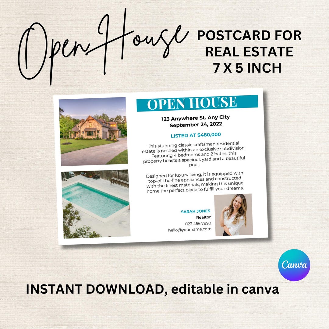 Open House Postcard Templates - Custom Real Estate Marketing Postcard ...
