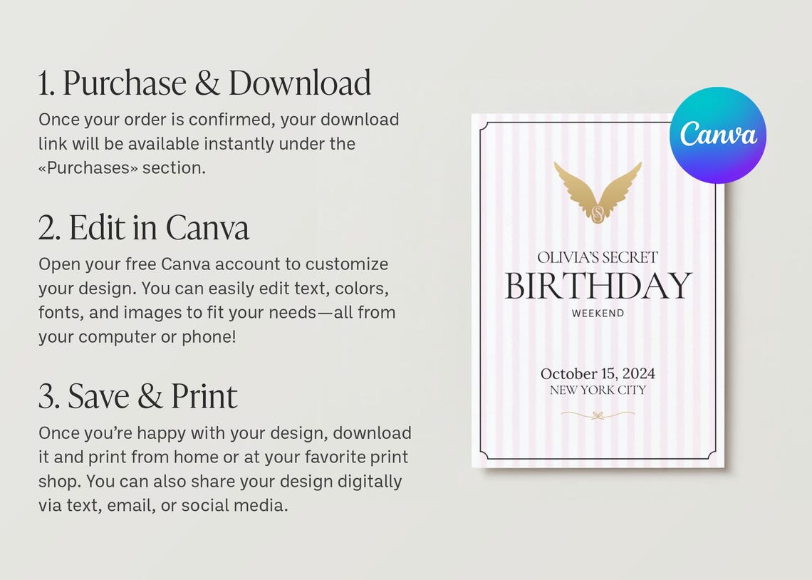 Victoria's Secret Birthday Invitation, Victoria's Secret Bachelorette ...