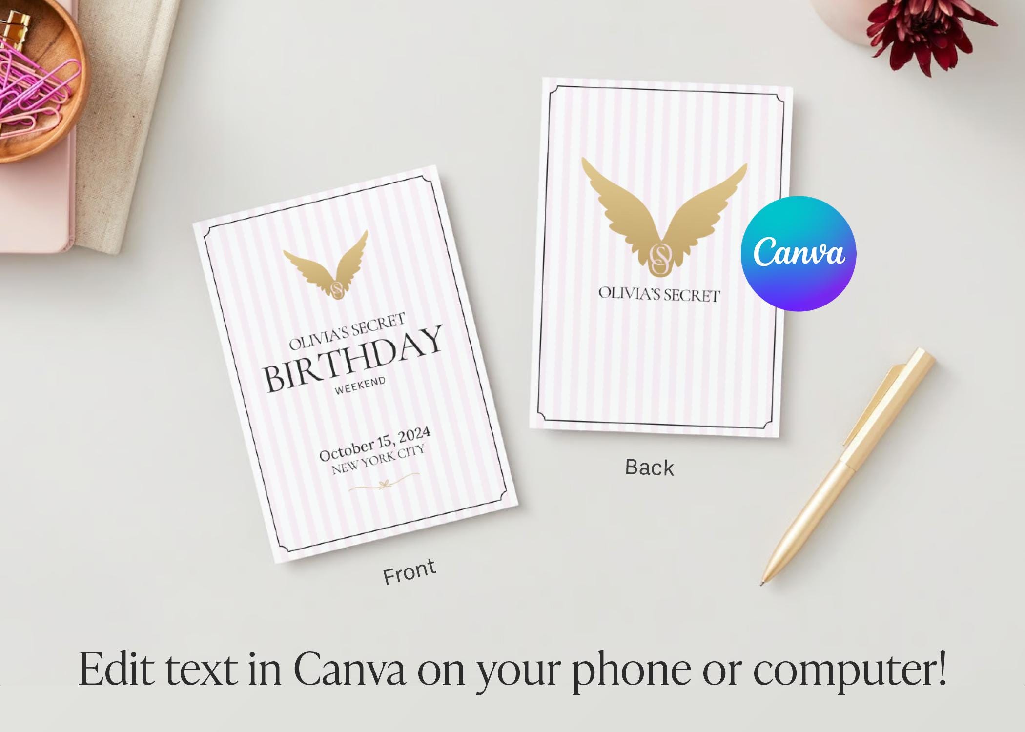 Victoria's Secret Birthday Invitation, Victoria's Secret Bachelorette ...