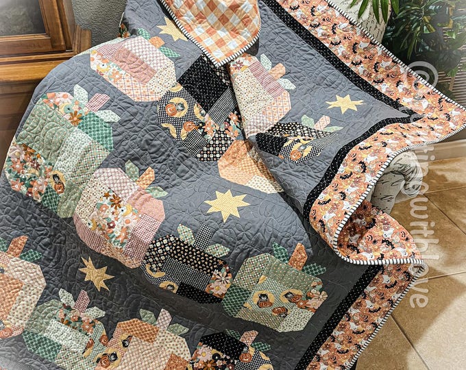 Handmade Quilt , Fall Colors, Hand Pieced Fall Quilt Autumn Colors ...