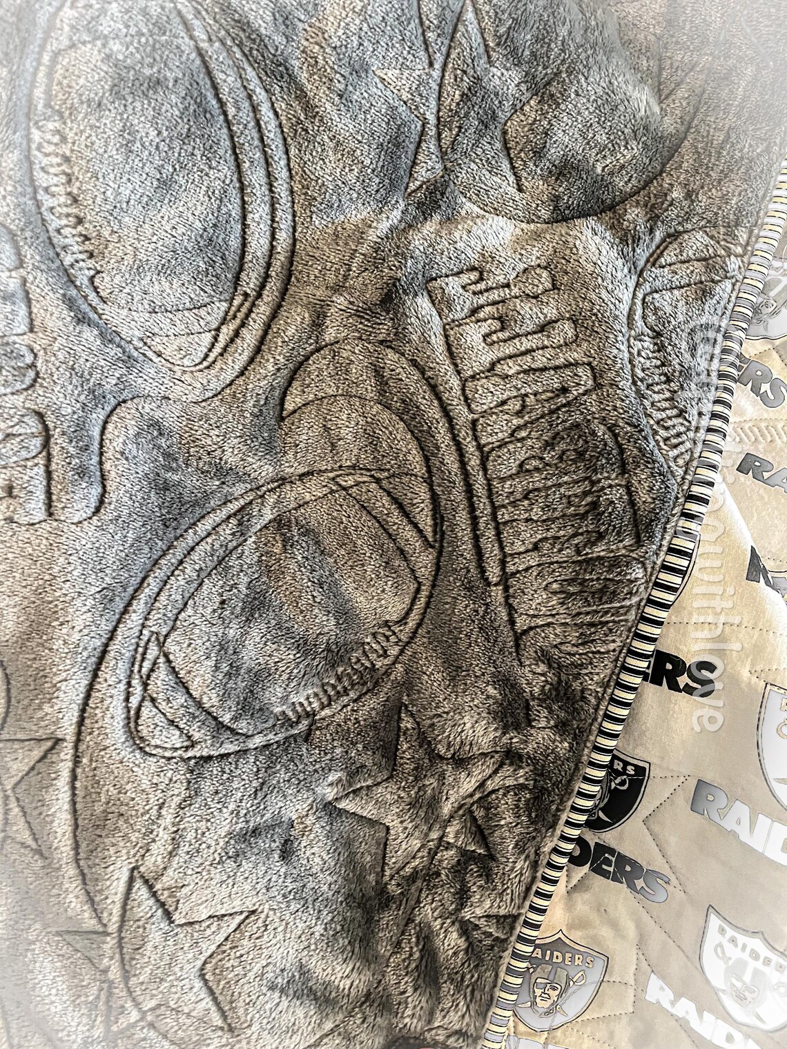 Las Vegas Raiders Handmade Luxurious Throw Size Quilt, NFL Handmade ...