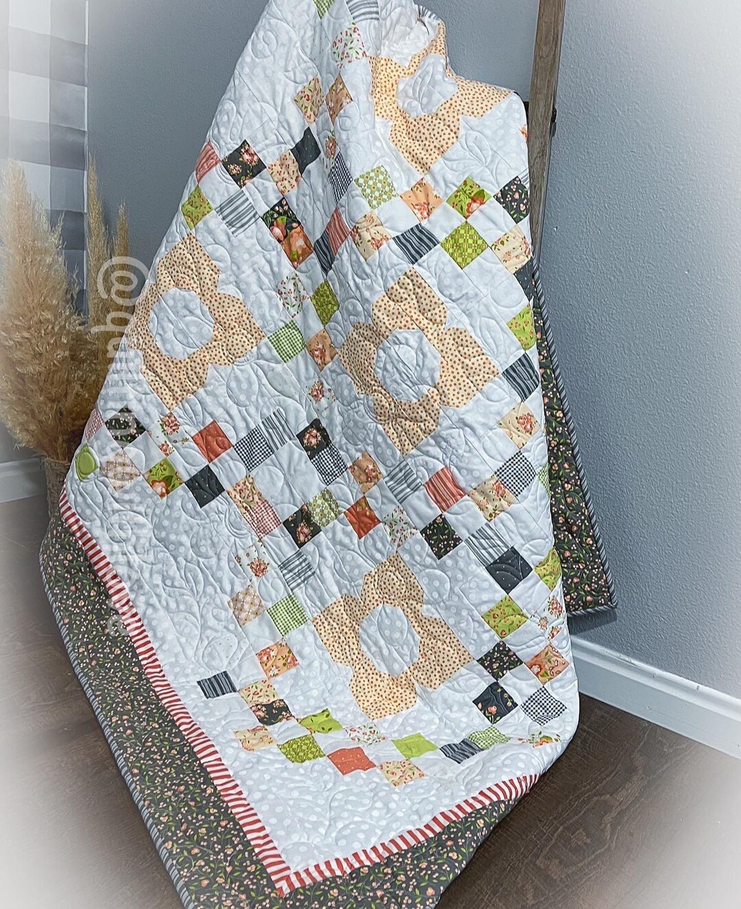 Handmade Quilt , Fall Colors, Hand Pieced Fall Quilt Autumn Colors ...