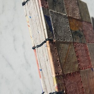 4.5x5 In. Collage Coptic Stitch Mini Sketch Journal, Handmade Paper ...