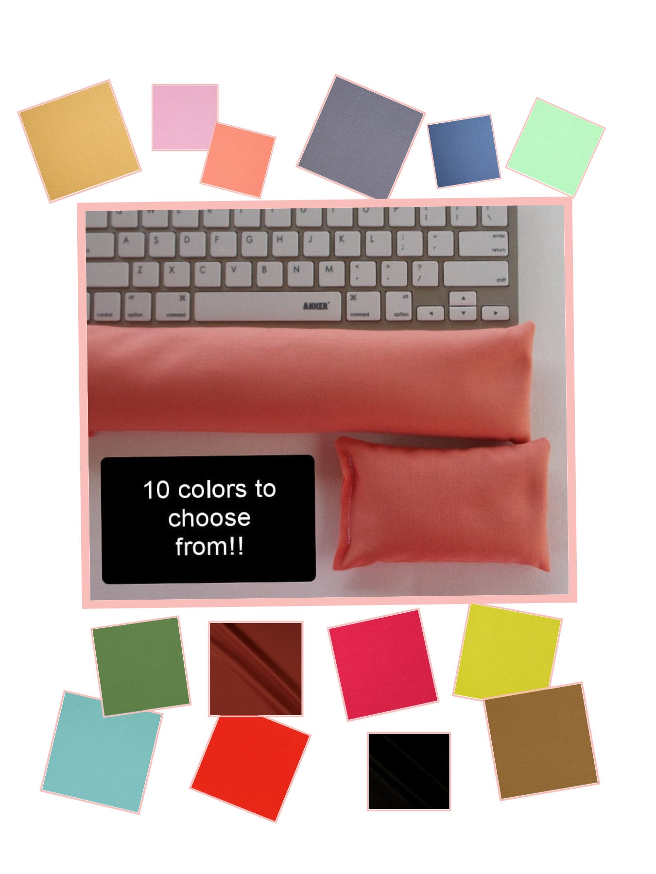 11 Inch Solid Color Keyboard Rest and or 5 Inch WRIST REST Set Mustard ...