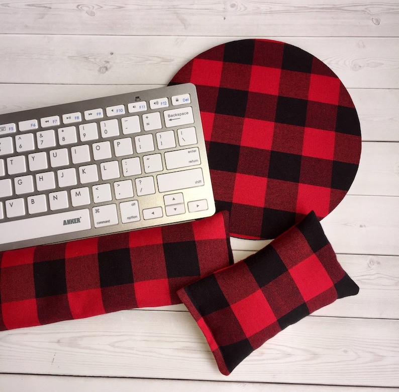 Red Black Plaid Keyboard Rest and / or WRIST REST for Mousepad - Etsy