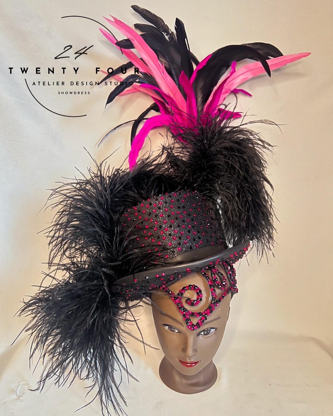 Las Vegas Hat, Diva Hat, Las Vegas Hat, Las Vegas Headpiece, Ostrich ...