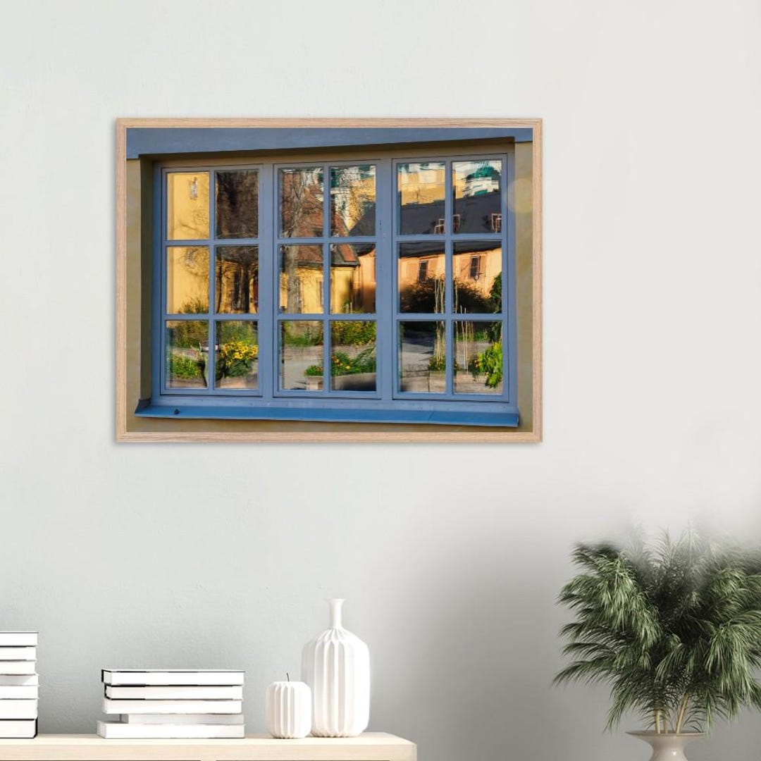 Stockholm Window Framed Photo Print With Charming Reflections of ...