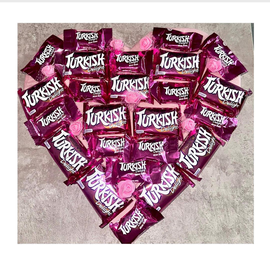 Turkish Delight Heart Platter Chocolate Flower Bow Bouquet Mothers Day ...
