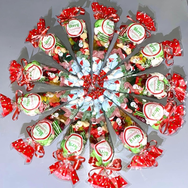 Christmas Prefilled Cone Sweet Sweets Candy Treats Kids Santa Snowflake ...