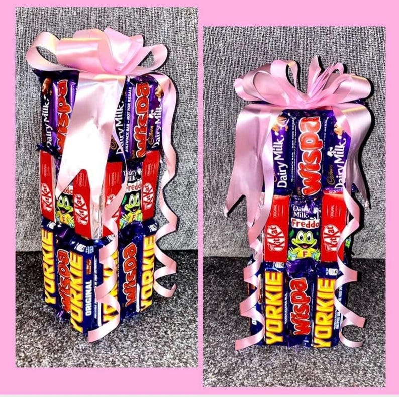 1FT Chocolate Bar Tower Cadburys Kitkat Yorkie Bouquet Hamper Gift Xmas ...