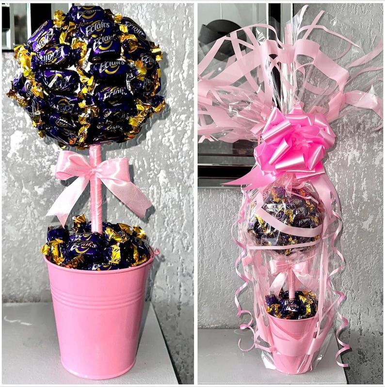 Cadburys Chocolate Eclairs Sweet Tree Bow Bouquet Mother’s Day Birthday ...