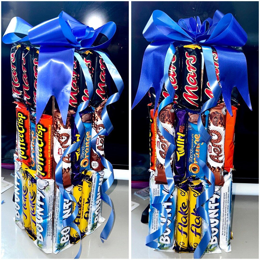 1FT Chocolate Bar Tower Bounty Flake Aero Orange Mars Hamper Bouquet ...