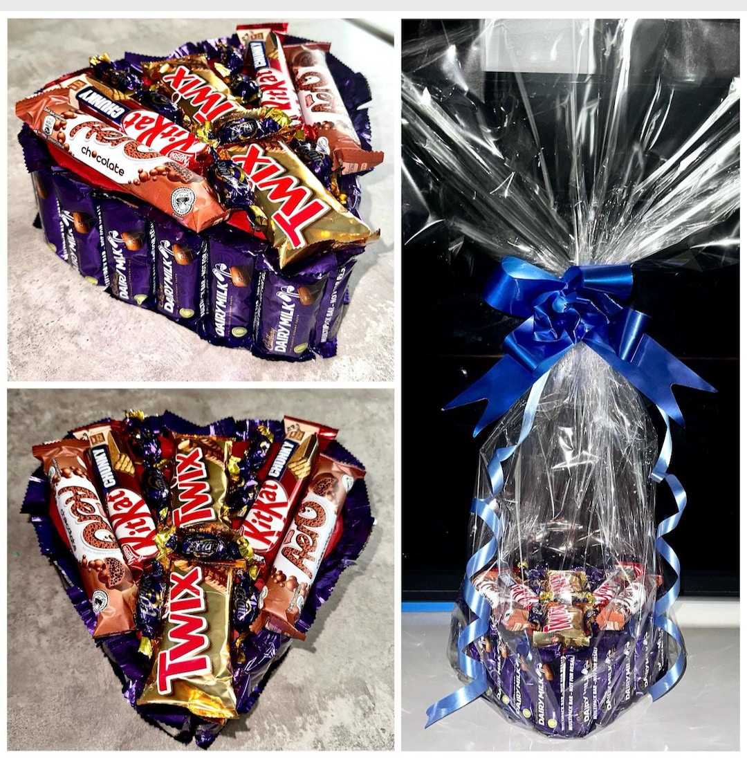 Chocolate Cadburys Twix Kitkat Aero Heart Bouquet Gift Hamper ...