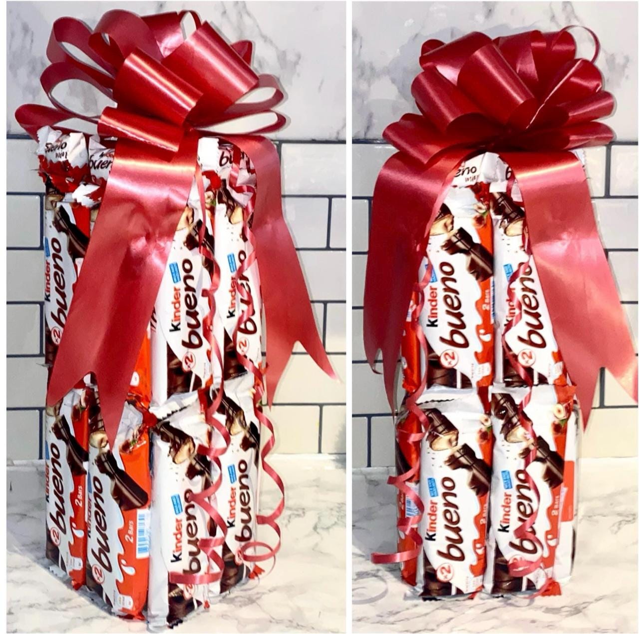 1FT Chocolate Bar Tower Kinder Bueno Bouquet Gift Valentines Birthday ...