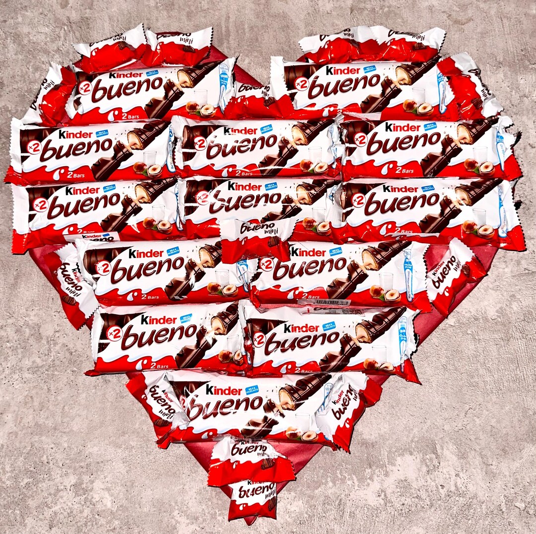 EXTRA LARGE Heart Chocolate Platter Kinder Bueno Bouquet Gift Sweet ...
