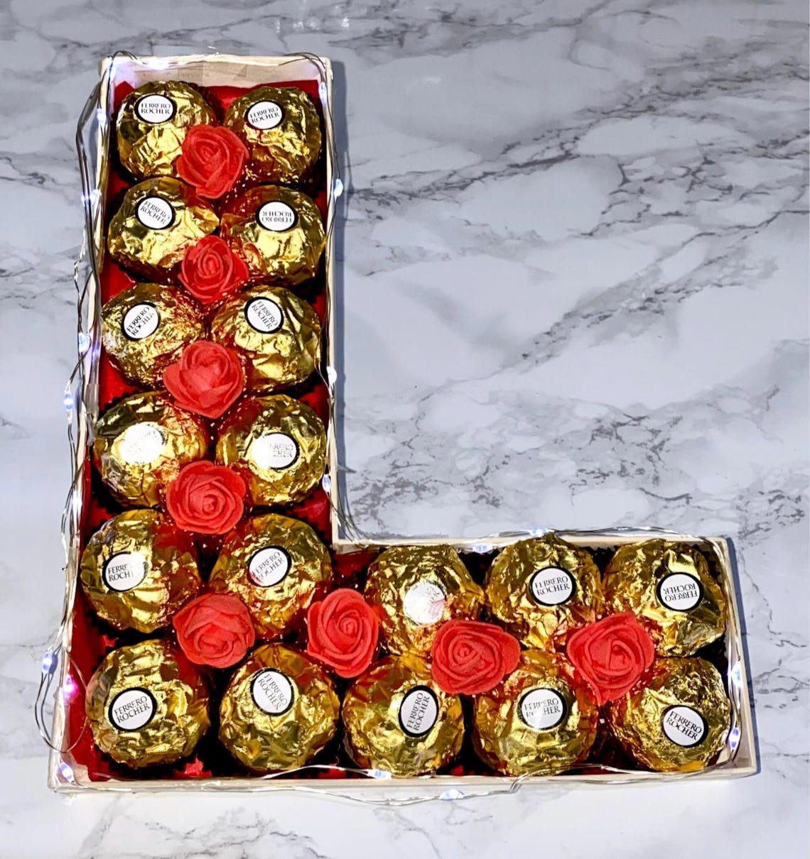 ANY LETTER - Fillable Chocolate Flowers Lights Bouquet Gift Valentines ...