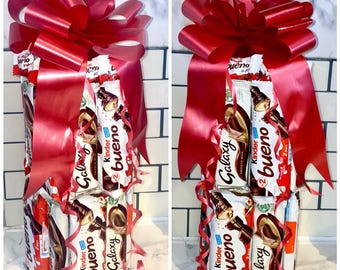 1FT Chocolate Bar Tower Kinder Bueno Bouquet Gift Valentines Birthday ...