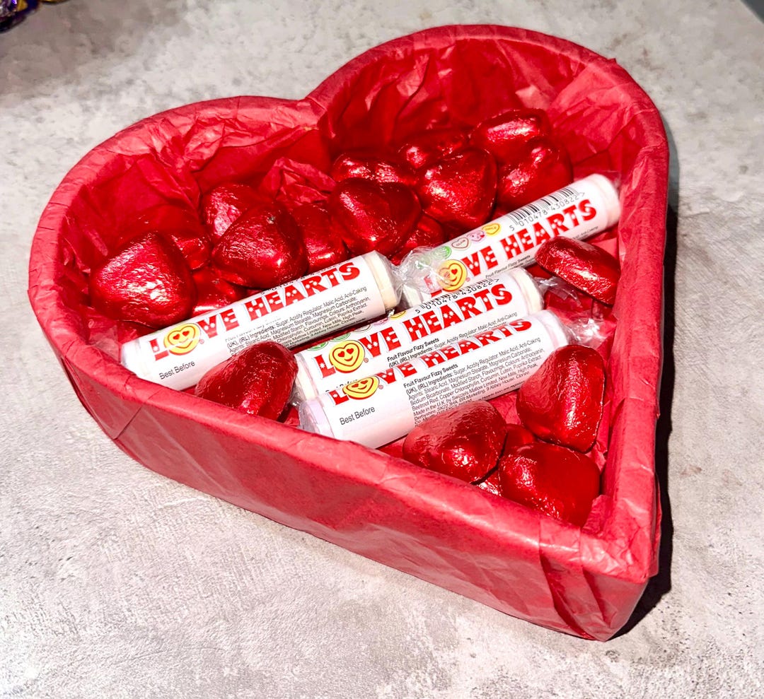 Chocolate Tray Fillable Love Heart Sweets Red Hearts Bouquet Gift ...