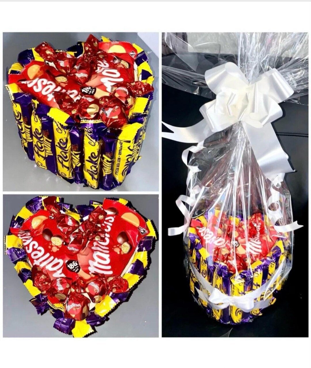 Chocolate Cadbury Flake Twirl Malteser Heart Bouquet Gift Hamper ...