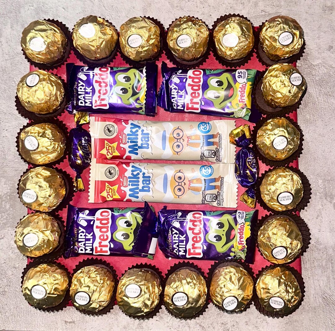 8 INCH - Platter Board Ferrero Rocher Fredo Milky Bar Chocolate Bouquet ...