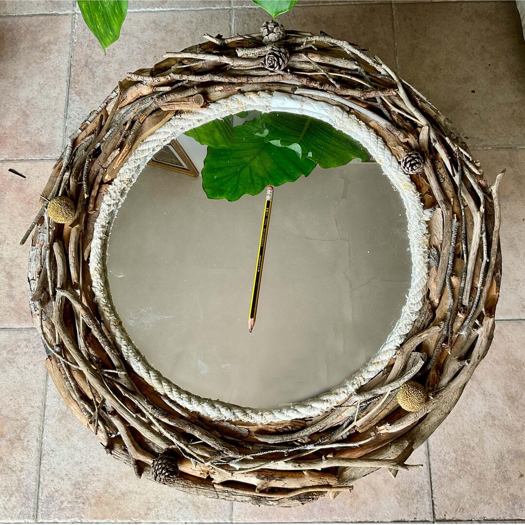 LARGE FOREST MIRROR Wall Art, Made From Recycled Forest Sticks ...