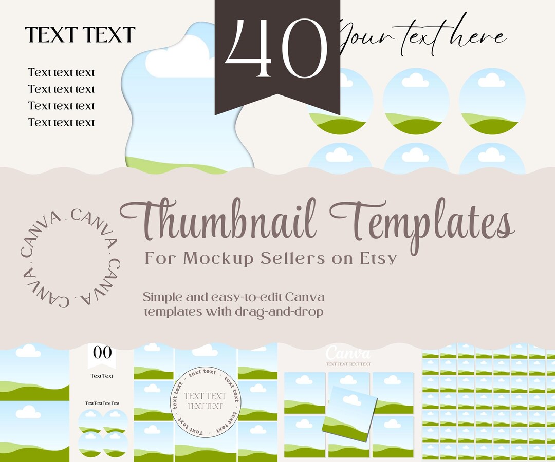 Etsy Listing Thumbnail Mockup Design, Canva Editable Templates Bundle ...