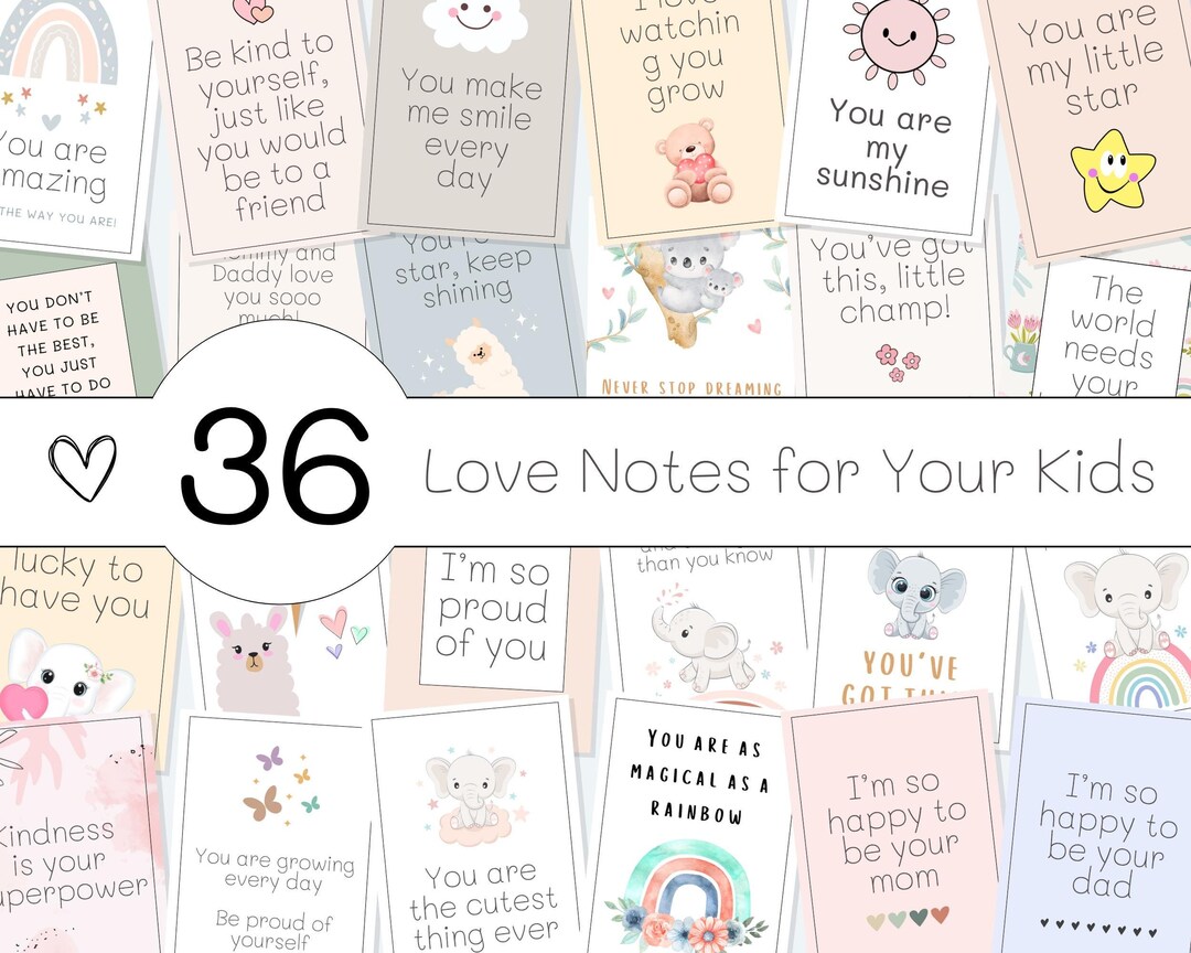 Motivational Love Notes for Kids, Uplifting Notes for Children, Spread ...