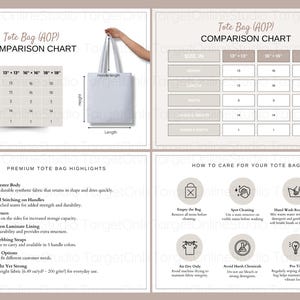 AOP Tote Bag Size Chart Template, POD Etsy Tools, Printify Generic ...