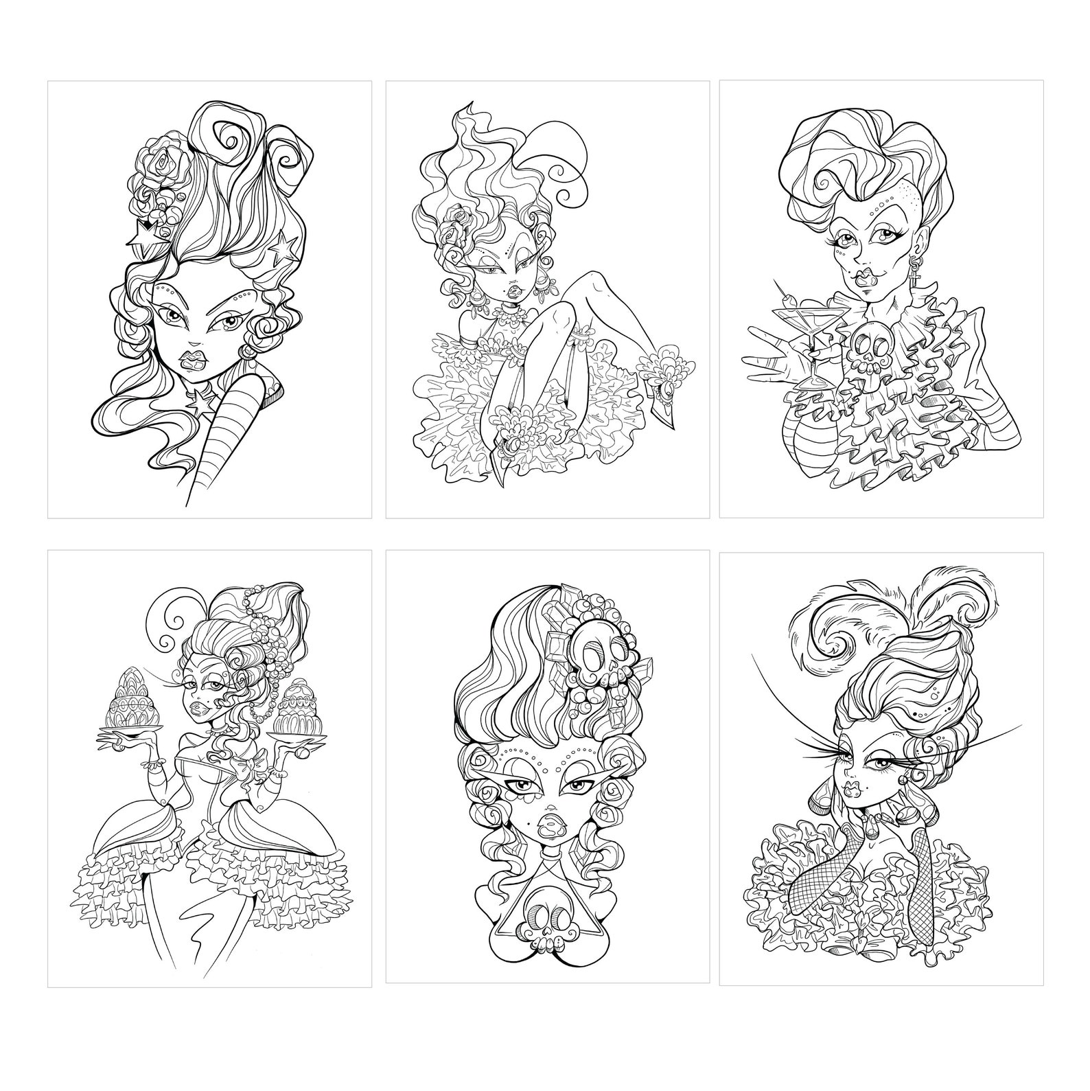 Rococo Agogo PDF Downloadable Coloring Book - Etsy