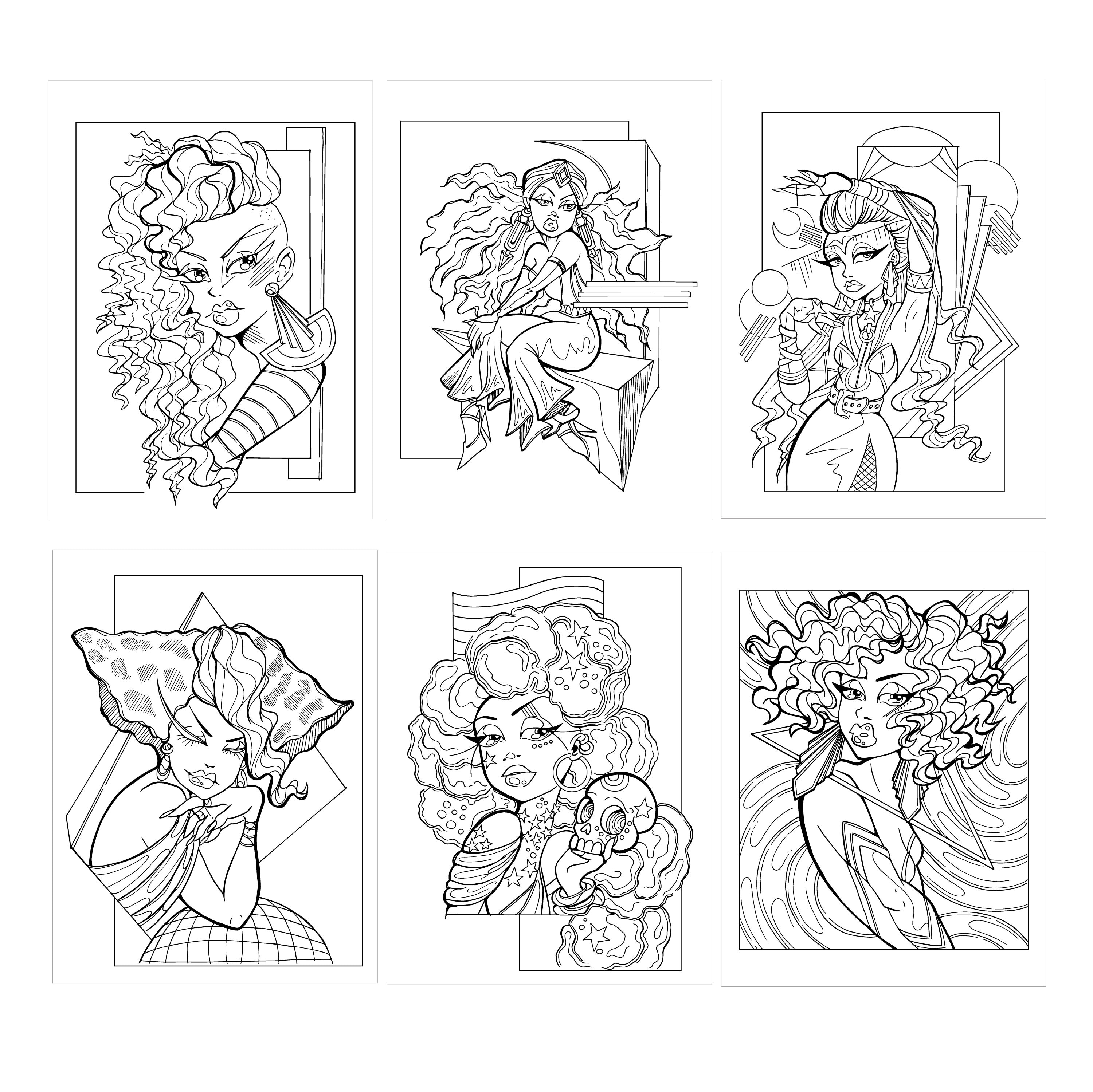 Retro Deco PDF Downloadable Coloring Book - Etsy