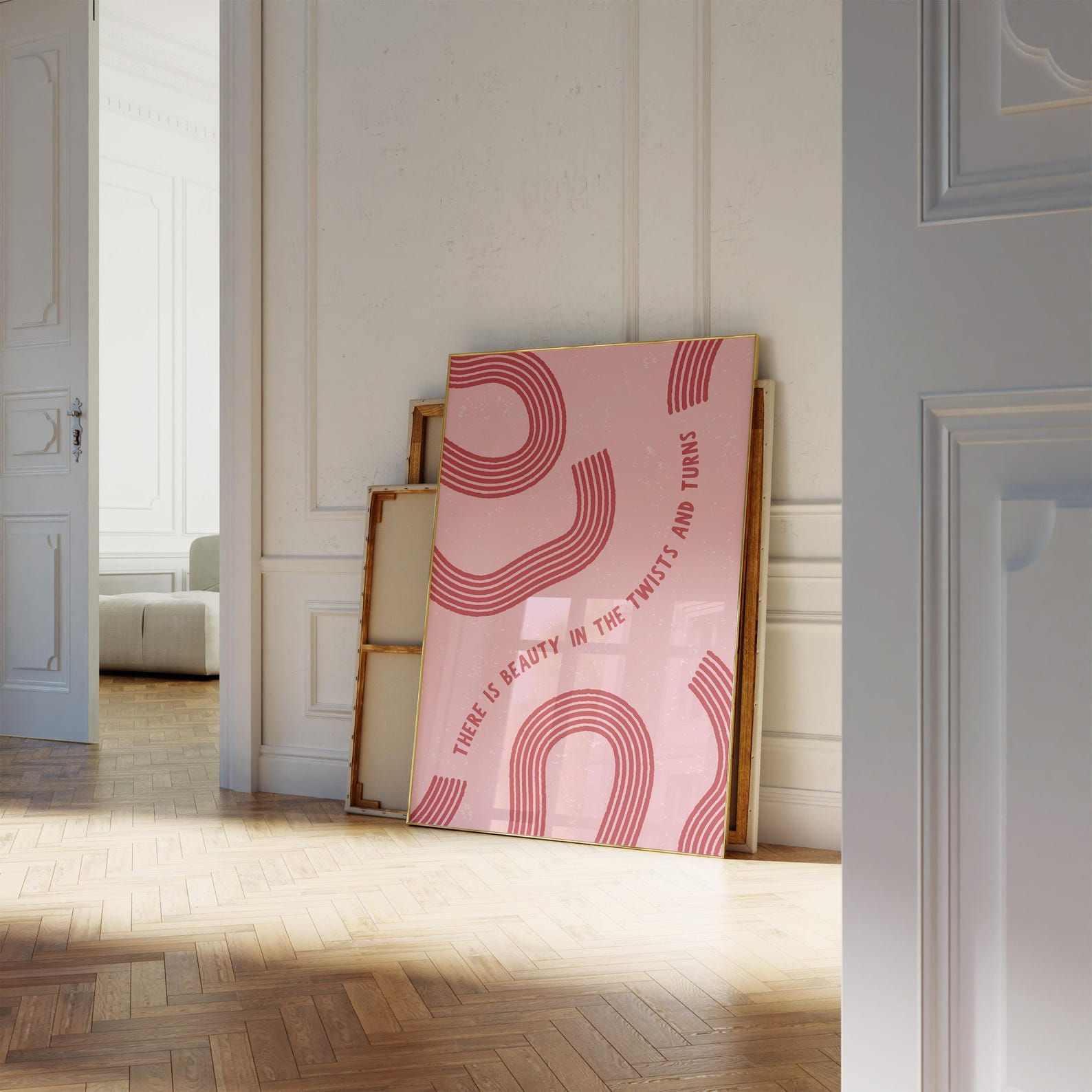 Trendy Pink Motivational Wall Art Print, Retro Inspirational Wall Art ...