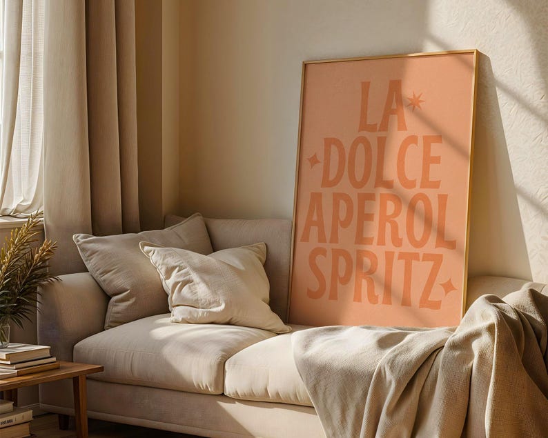 Aperol Spritz Print, Vintage Italian Summer Brunch Party Drink Sign ...