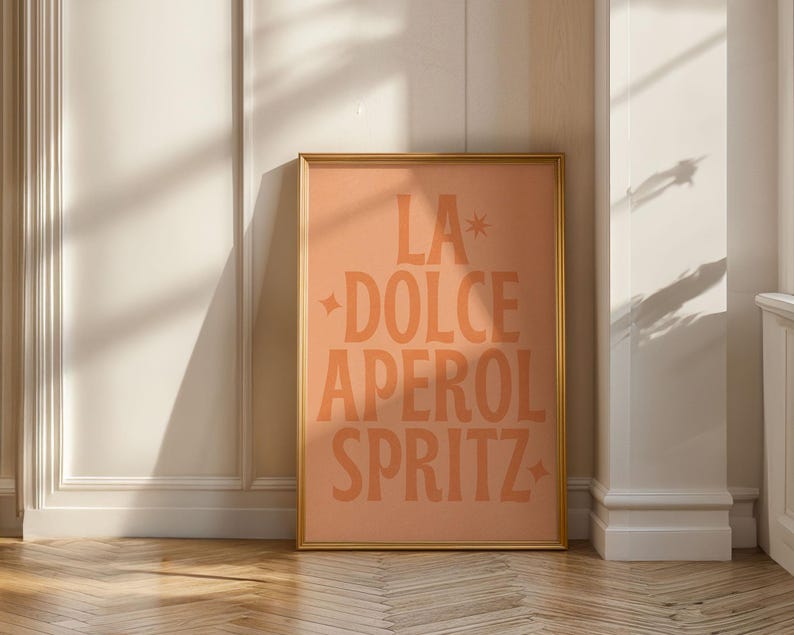 Aperol Spritz Print, Vintage Italian Summer Brunch Party Drink Sign ...