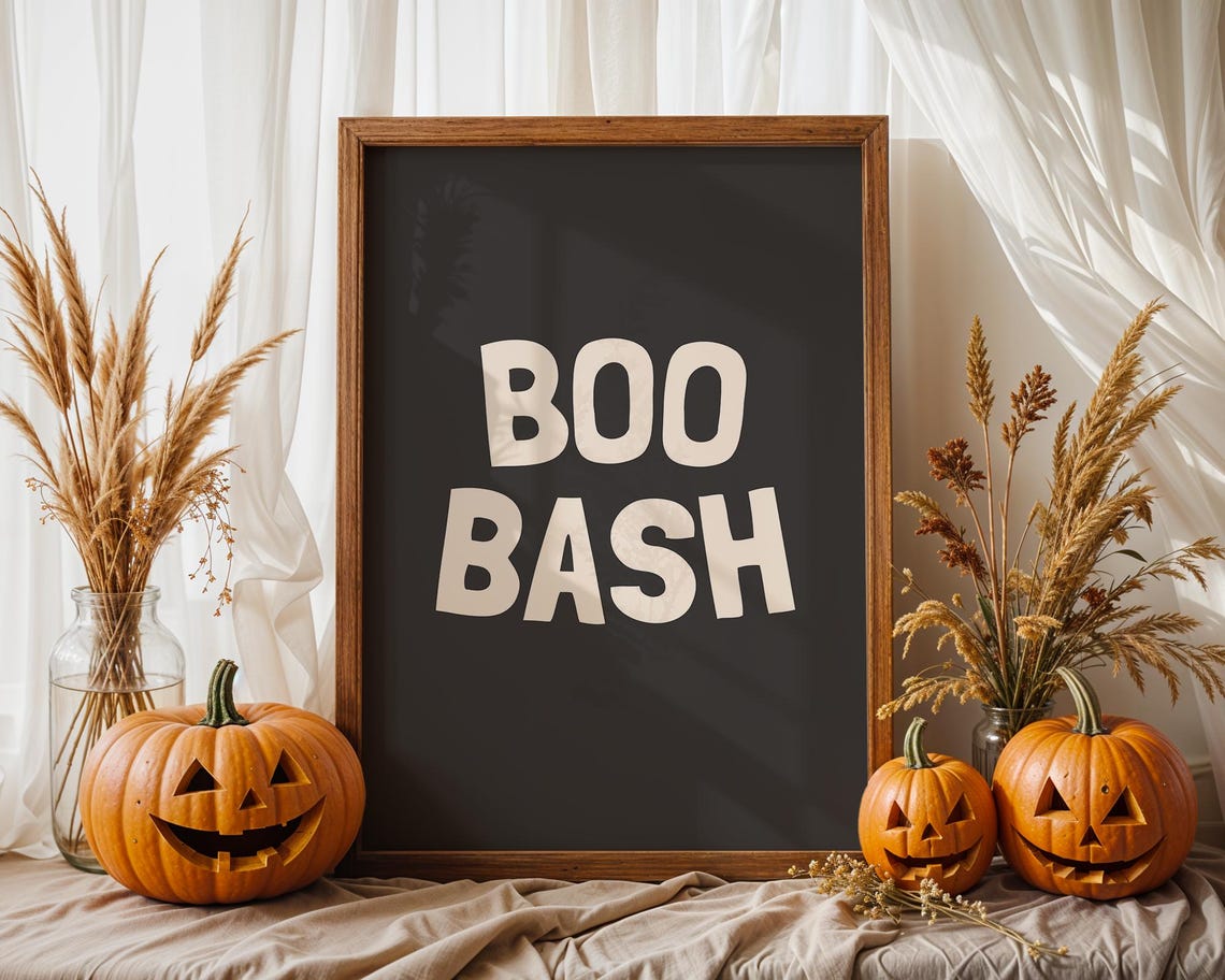Boo Bash Halloween Wall Art Print, Boo Basket Gift, Halloween Party ...
