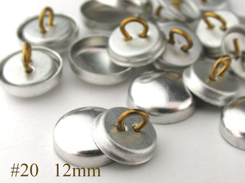 12mm Covered Button Size 20 Diy Wire Loop Back Fabric Cover Button to ...