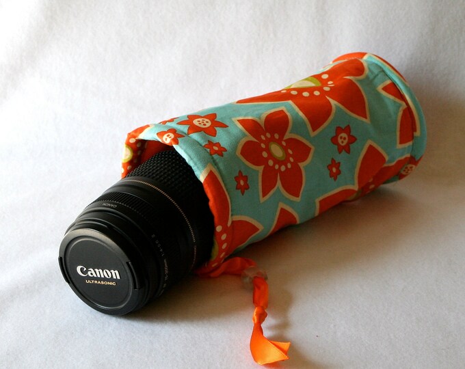Camera Zoom Lens Case for DSL Camera Turquoise and Orange Fun - Etsy